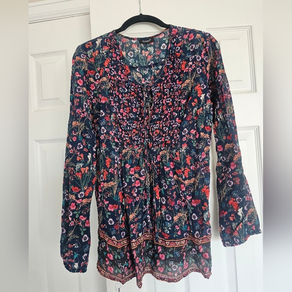Tolani | Tops | Floral Long Sleeve Tunic Shirt | Poshmark